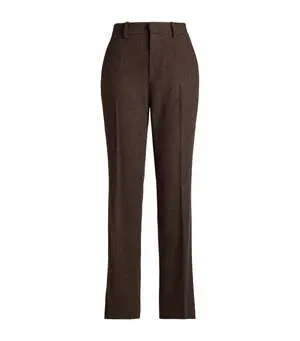 Ralph Lauren Wool-blend Straight Trousers - Brown