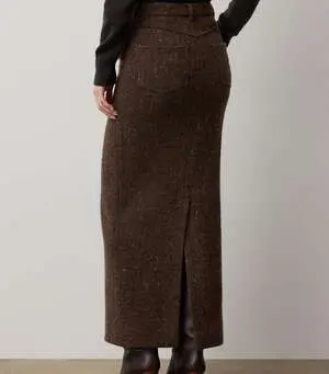 Ralph Lauren Donegal Tweed Fontaine Maxi Skirt