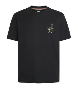 Paul Smith Organic Cotton Embroidered T-shirt - Black