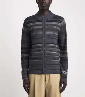 Paul Smith Merino Stripe Polo Cardigan