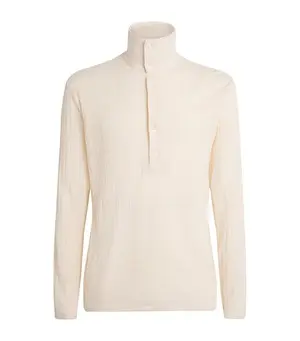 Paul Smith Cotton-linen Henley Sweater - Ivory