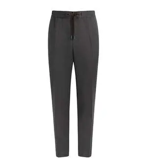 MAURIZIO BALDASSARI Stretch-virgin Wool Drawstring Trousers