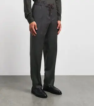 MAURIZIO BALDASSARI Stretch-virgin Wool Drawstring Trousers