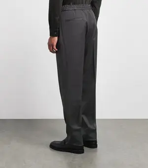 MAURIZIO BALDASSARI Stretch-virgin Wool Drawstring Trousers