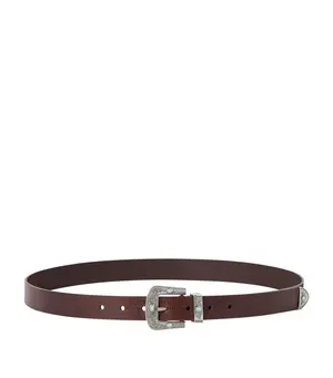 Brunello Cucinelli Leather Western Belt - Black