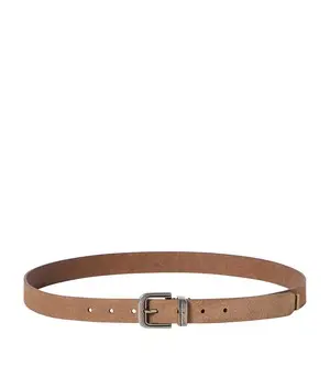 Brunello Cucinelli Reversed Calfskin Belt - Brown