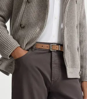 Brunello Cucinelli Reversed Calfskin Belt