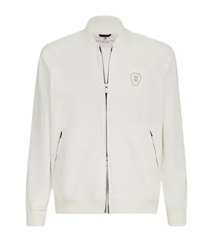 Brunello Cucinelli Crest Zip-up Sweatshirt - White
