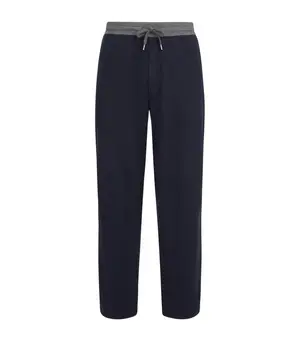 Brunello Cucinelli Cotton Embroidered Sweatpants - Blue