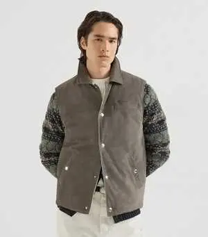 Brunello Cucinelli Down Leather Gilet