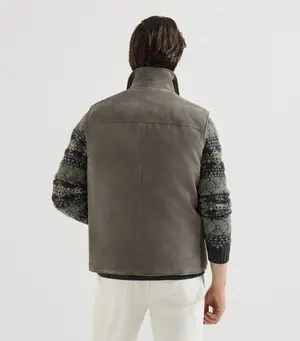Brunello Cucinelli Down Leather Gilet