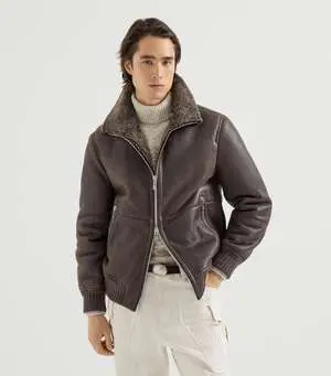 Brunello Cucinelli Shearling Bomber Jacket