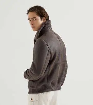 Brunello Cucinelli Shearling Bomber Jacket