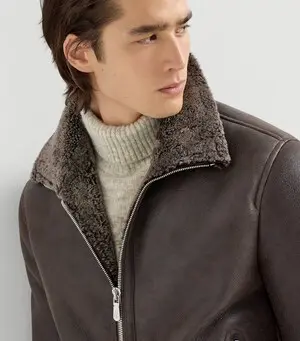 Brunello Cucinelli Shearling Bomber Jacket