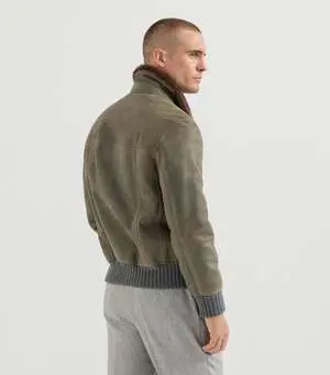 Brunello Cucinelli Leather Shearling-trim Jacket
