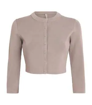 SKIMS Refined Knit Crop Cardigan - Grey