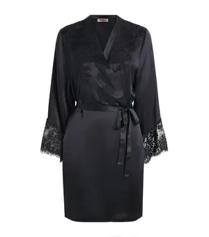 MARJOLAINE Silk Tess Robe - Black