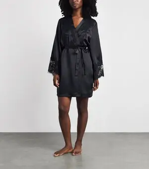 MARJOLAINE Silk Tess Robe - Black