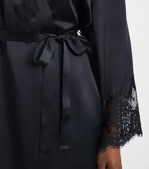 MARJOLAINE Silk Tess Robe - Black