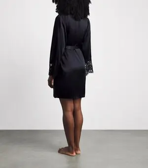 MARJOLAINE Silk Tess Robe - Black