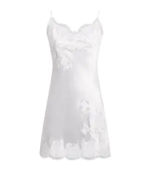 MARJOLAINE Silk Floral Tess Slip Dress - Ivory