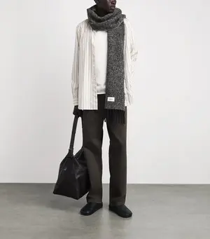 NN.07 Alpaca-wool-blend Fringed Scarf