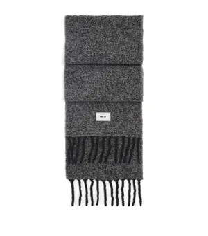 NN.07 Alpaca-wool-blend Fringed Scarf - Black