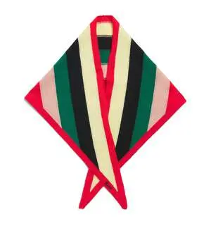 Rixo Wool-cashmere Stripe Triangle Scarf