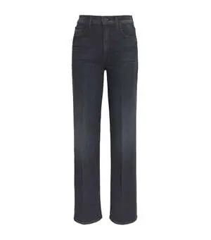 MOTHER The Rambler Zip Sneak High-rise Straight Jeans - Black
