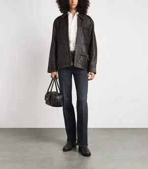 MOTHER The Rambler Zip Sneak High-rise Straight Jeans