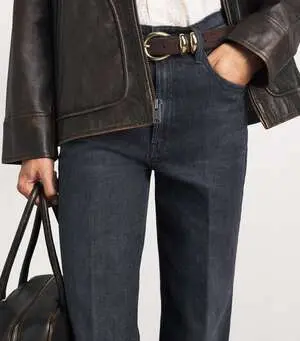 MOTHER The Rambler Zip Sneak High-rise Straight Jeans