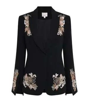 CINQ À SEPT Beaded Border Isby Blazer