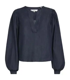FRAME Denim The Off Duty Popover Blouse - Navy