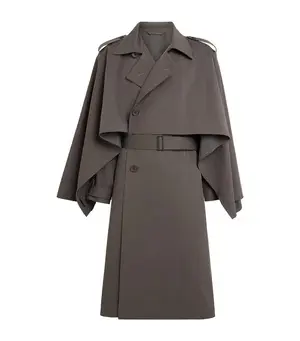 Issey Miyake Overlap Trench Coat - Brown