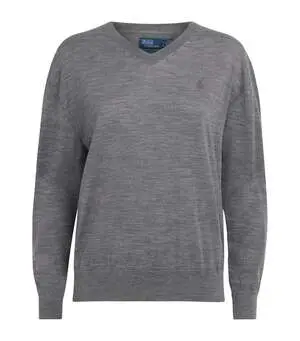 Polo Ralph Lauren Wool V-neck Sweater - Grey