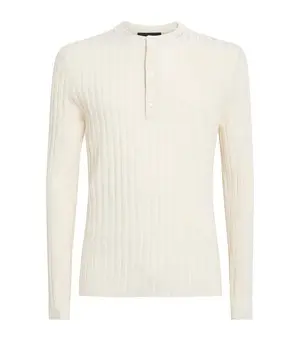 Amiri Wool-blend Script Henley Sweater - White