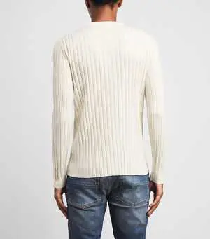 Amiri Wool-blend Script Henley Sweater