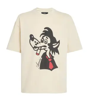 Amiri Cotton Smoking Wolf T-shirt - White