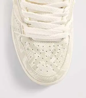 Amiri Leather Snakeskin-effect Skyline Ma Sneakers