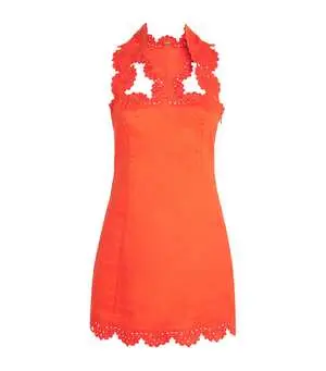 Cult Gaia Linen Lace Derry Mini Dress - Ivory