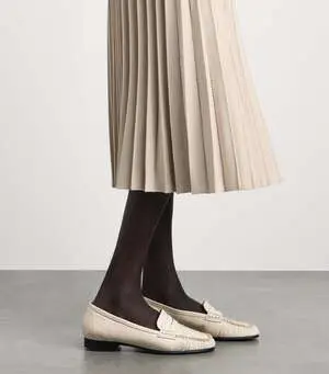 Agnona Plissé Midi Skirt