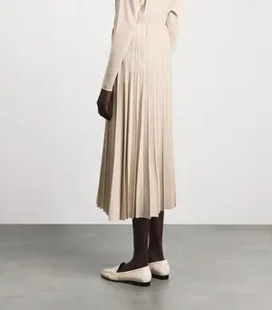 Agnona Plissé Midi Skirt