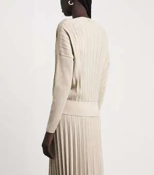 Agnona Plissé V-neck Sweater