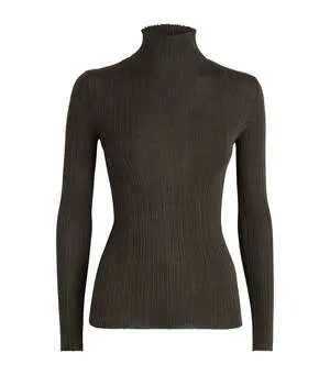 Agnona Cashmere-wool-silk Corteccia Stitch Top