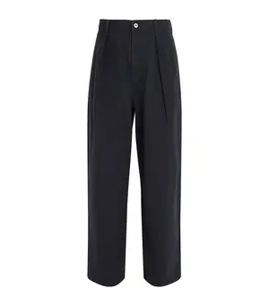 JW Anderson Cotton Pleated Trousers - Black