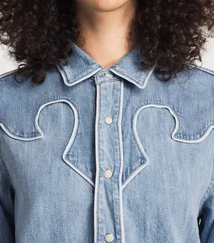 MOTHER Cotton The Country Exes Denim Shirt