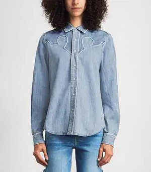 MOTHER Cotton The Country Exes Denim Shirt
