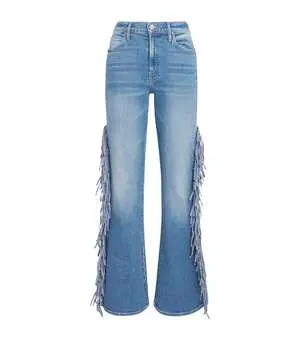 MOTHER Fringe Desperado Sneak High-rise Bootcut Jeans - Blue