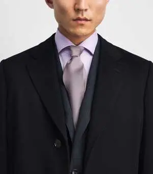 BARBA NAPOLI Cotton Twill Slim Shirt - Purple