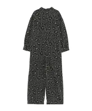 DOUUOD Leopard-print Denim Jumpsuit
